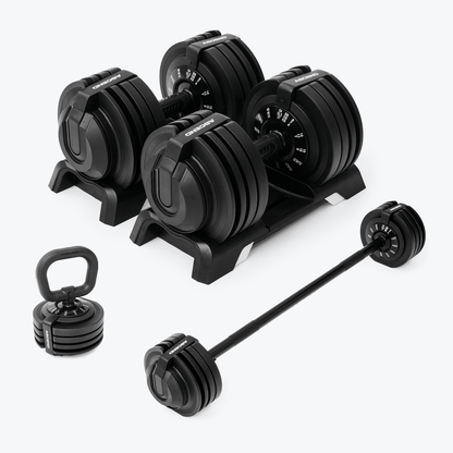 Haltères Ajustables Ascend 3-en-1 (7 à 52.5 lb) | Extension Kettlebell ...